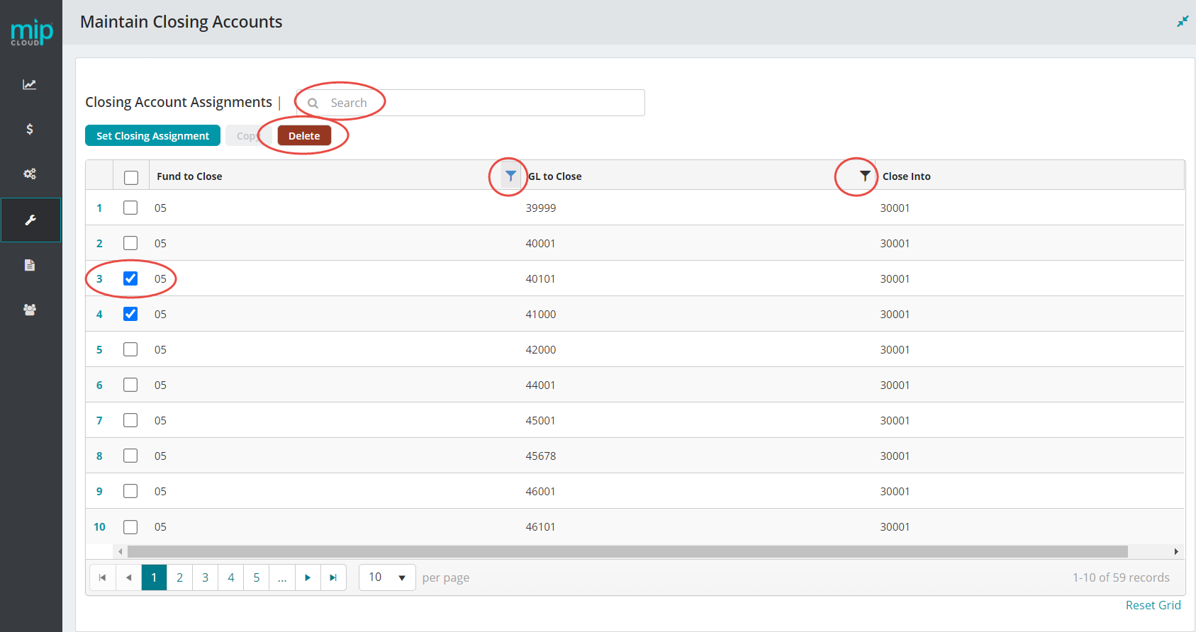 MIP Cloud - Web User Interface - Manage Closing Account Assignments ... MIP Cloud - Web User Interface - Manage Closing Account Assignments ...